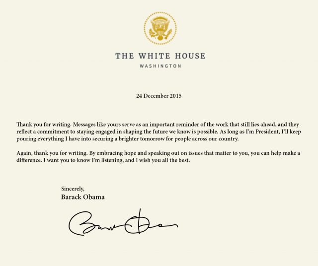 Letter of Appreciation from Barack Obama – Sankarshan Das